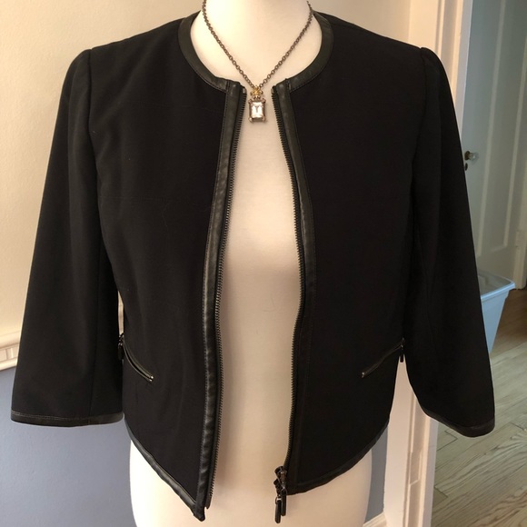 Worth | Jackets & Coats | Ecu Worth Jacket With Leather Trim | Poshmark
